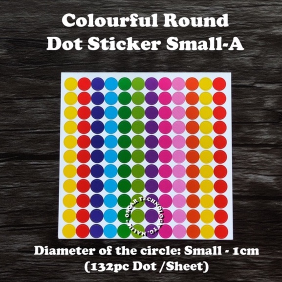 Colourful Round Dot Sticker / Rainbow Circle Dot Labels / Rectangle ...