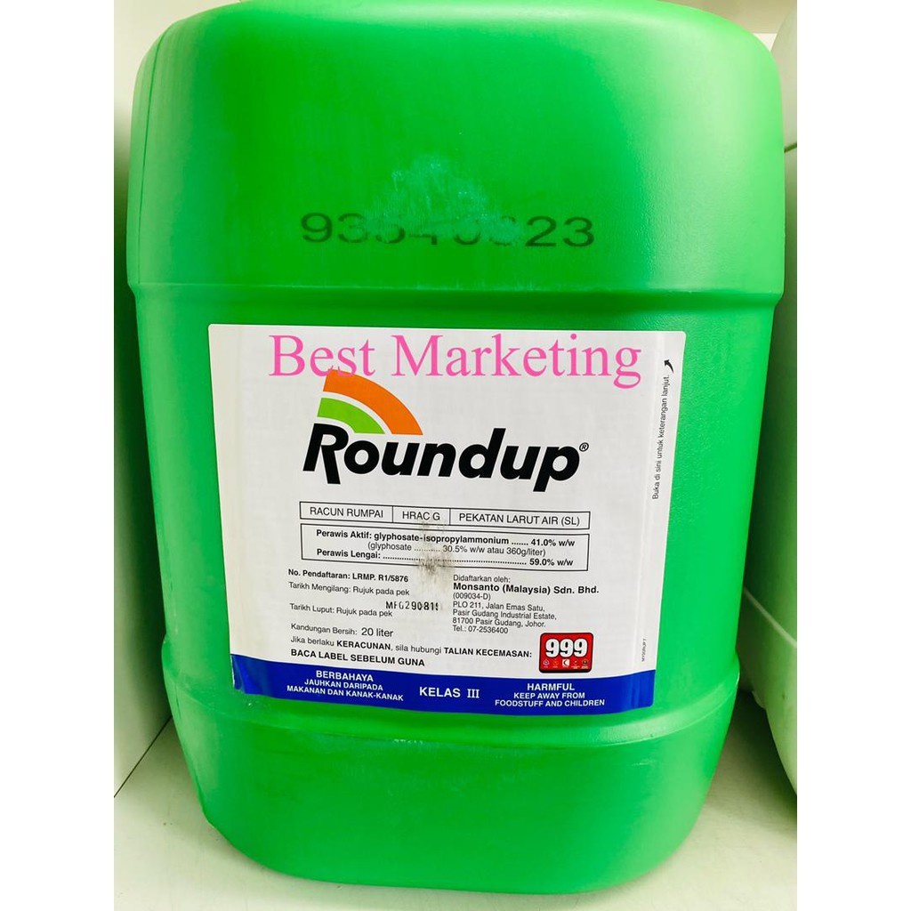*READY Stock* ROUND UP 20L Glyphosate 41% Herbicide (order 1 by 1 ...