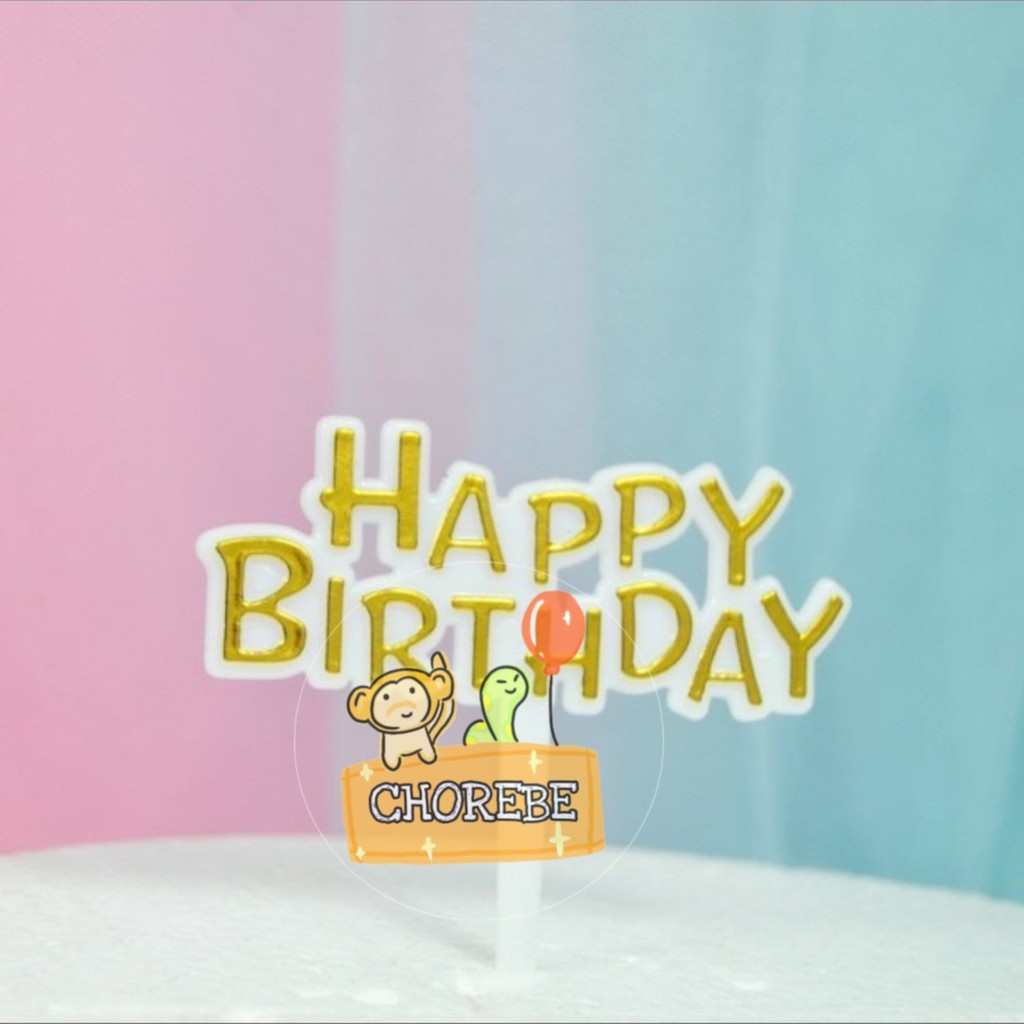 Happy Birthday Gold Mini Birthday Cake Decoration Pick Cake Topper ...