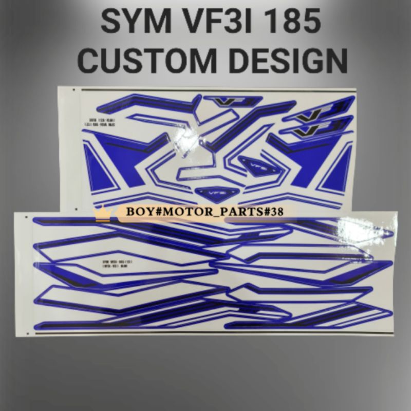 SYM VF3I 185 CUSTOM DESIGN ( 12 ) BODY STICKER LIMITED EDITION ( READY ...
