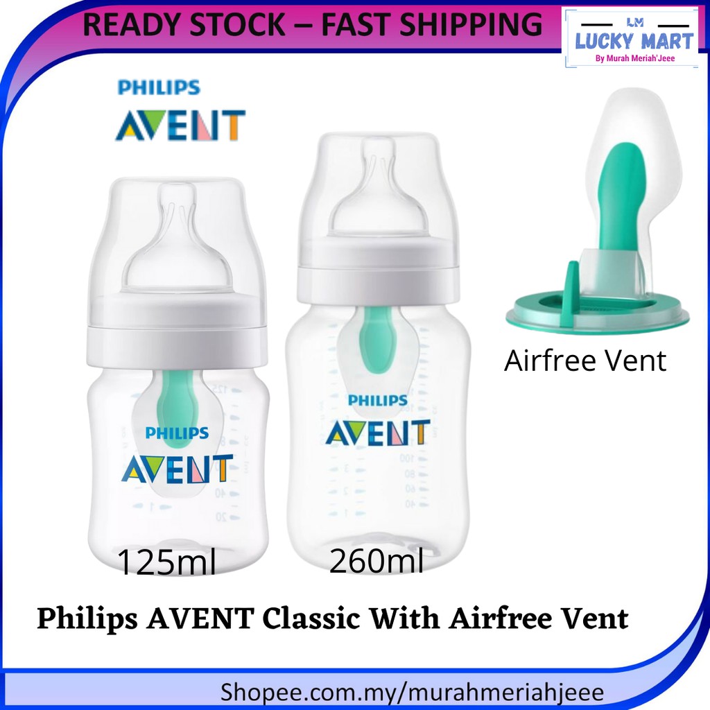 Botol Susu Philips AVENT Classic Anti-Colic With Airfree Vent 4oz ...