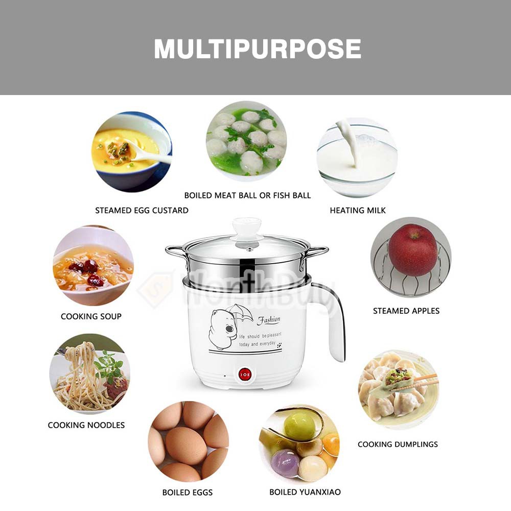 Kuali Periuk Mini Elektrik Tidak Melekat Pelbagai Guna / 1.8L ...