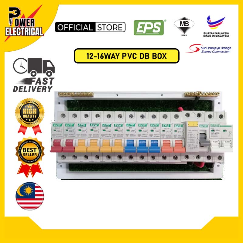 [ready Stock] 12 16way Pvc Db Box Mcb Box Full Set Complete With Main