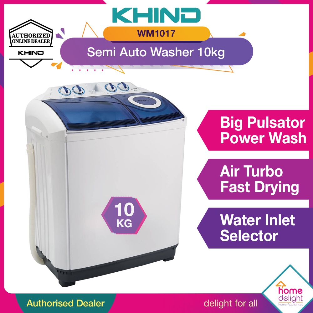 Khind Semi Auto Washing Machine [ 7kg WM717 / 10kg WM1017 ] Isonic 7 ...