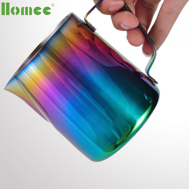 Milk Jug Rainbow Glass Pitcher Espresso Latte Art Rainbow Stainless ...
