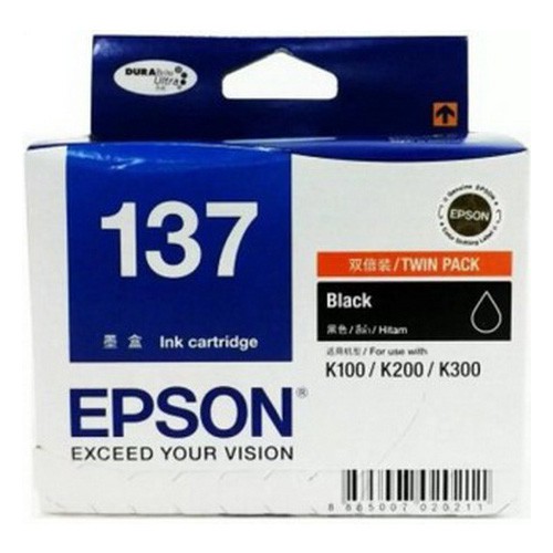 Epson 137 (Black Twin Pack) K100, K200, K300 - T137193 | Shopee Malaysia