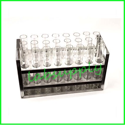 Tabung Uji dan Rak Aluminium / Test Tube Glass 24pcs with Aluminum Rack ...