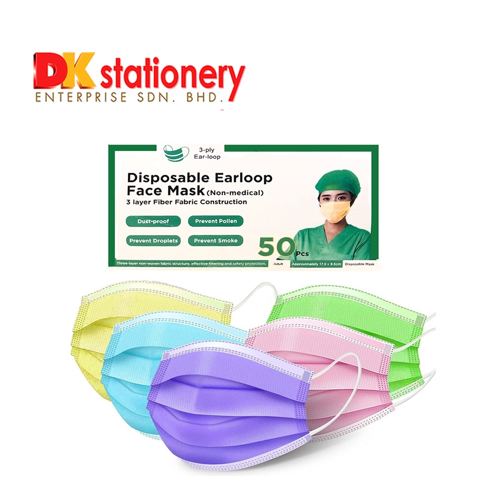 Disposable Earloop 3Ply BLUE Face Mask - BOX I 50 pcs | Shopee Malaysia