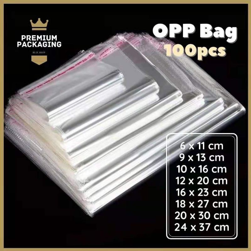 [20 Size To Choose] Small 100 pcs Self Adhesive Transparent OPP Plastic ...