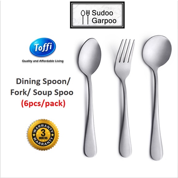 Toffi Set Sudu Garpu Pencuci Mulut Sudu Sup Stainless Steel Dessert ...