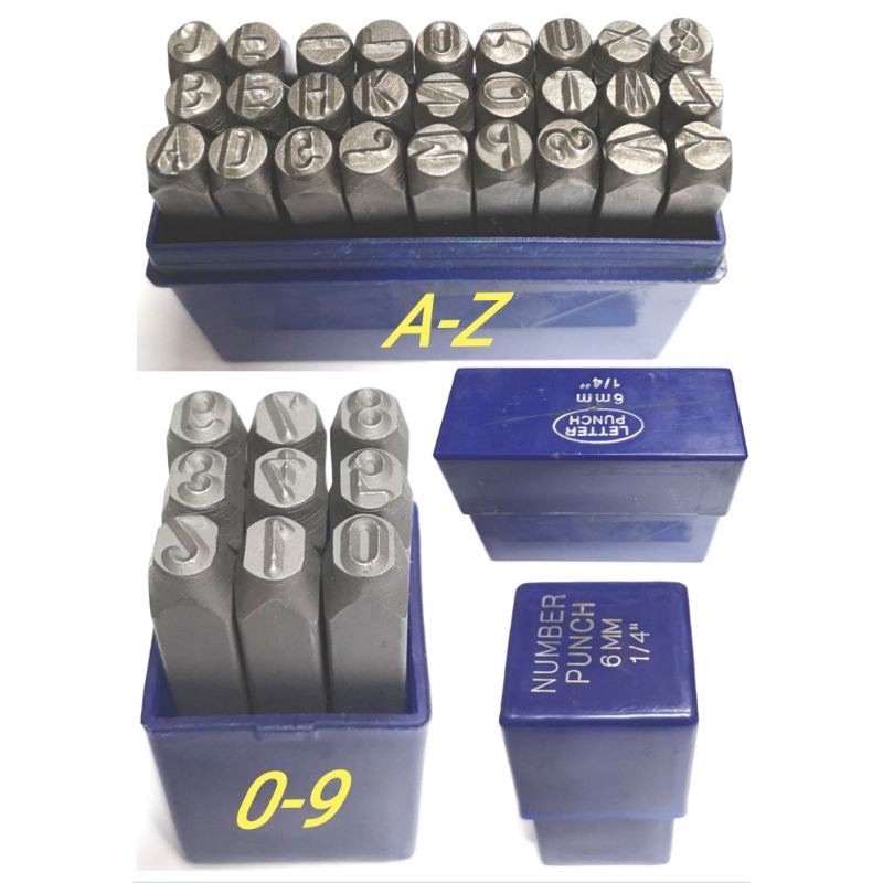 ALPHABET A-Z 0-9 LETTER NUMBER NOMBOR PUNCH PUNCHES PLATE BOARD STAMP ...