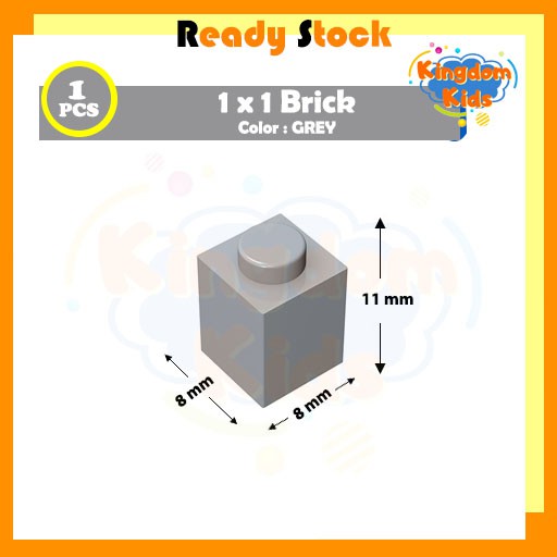 Ready Stock Original Lego Parts 3005:1×1 High Brick Learning Building ...