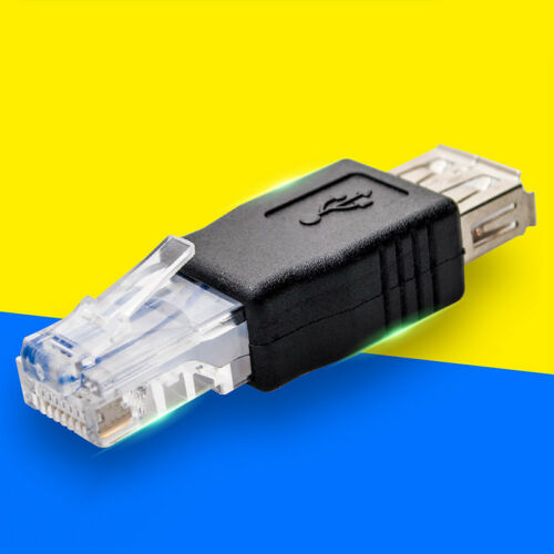 RJ45 Male to USB Female Ethernet Adapter Connector Router Plug Socket ...