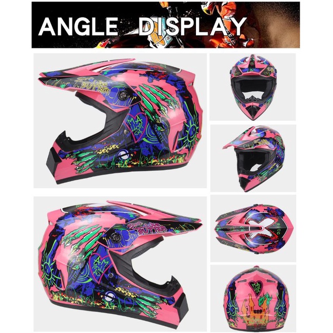 Helmet for Motorcross Scrambler ATV Saiz S for Kid Saiz XL for Adult ...