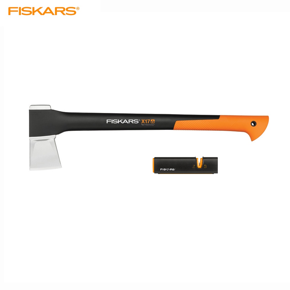 Fiskars X17 Splitting Axe + Xsharp Sharpener Set (For camping and wood preparation use) | Shopee ...