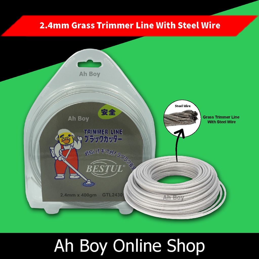 Bestul 2.4mm (400 gm) Trimmer Line / Ponny 2.4mm (1LB) | Grass Trimmer ...