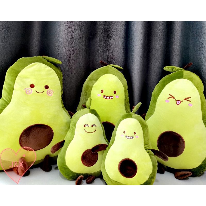 READY STOCK Avocado pillow 30/60cm Avocado doll cute soft plush toy ...