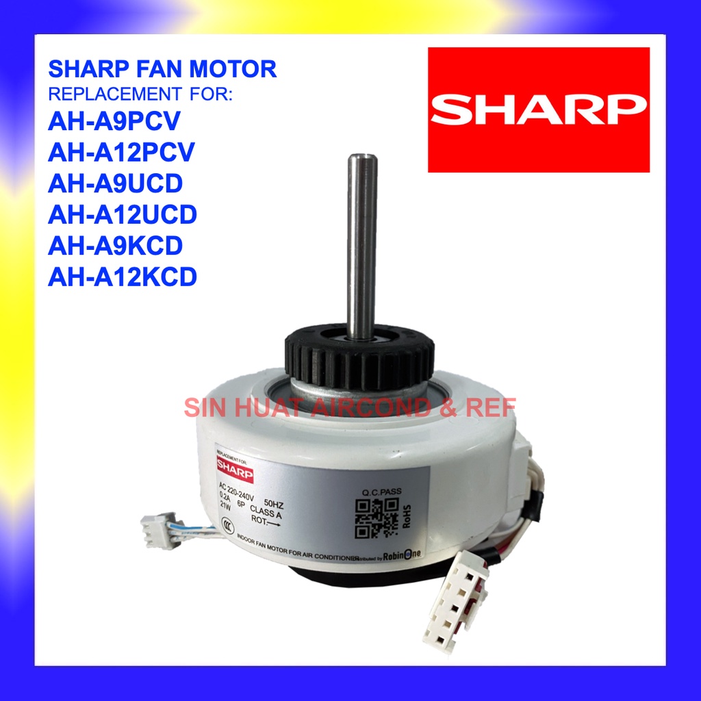Sharp Indoor Fan Motor SHARP AH-A9PCV AH-A12PCV AH-A9UCD AH-A12UCD AH ...