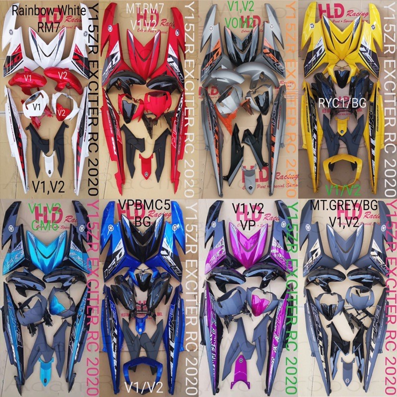 Ready Stock HLD Coverset Yamaha Y15ZR V1 V2 Exciter RC 2020 Sticker Tanam Cover Set Y15 Y150 ...