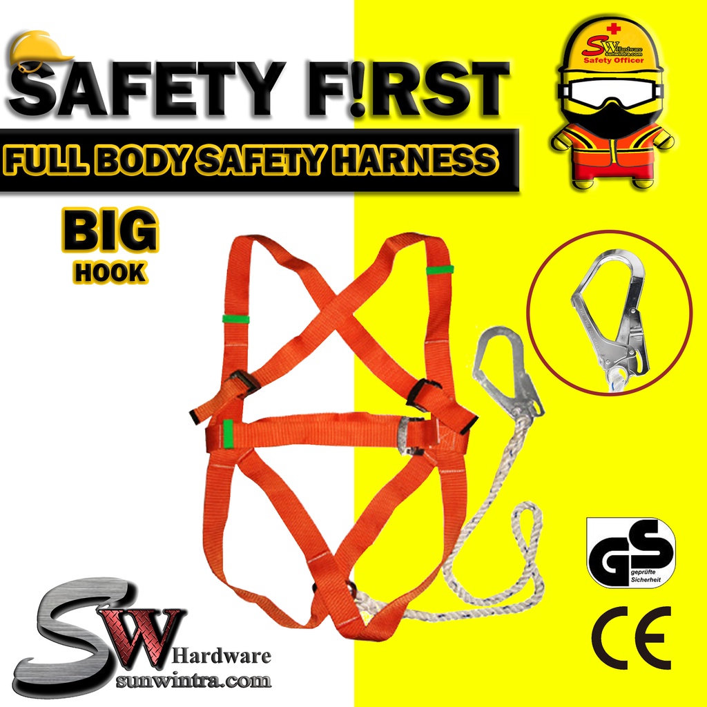SW Hardware Worker Heavy Duty Full Body Safety Harness with Large ...