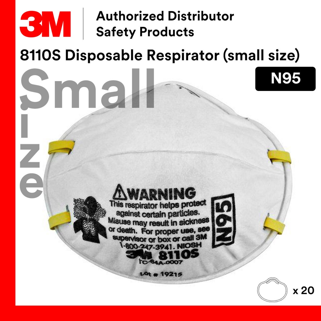 3M 8210 8110S(Small Size) 8210V N95 Particulate Respirator Haze Dust ...