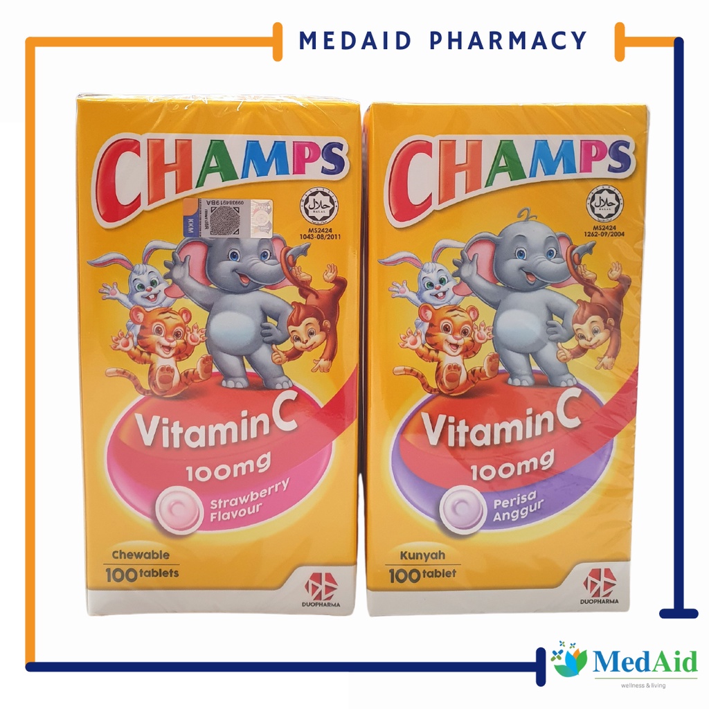 Champs Vitamin C 100mg Chewable tablets 100's | Shopee Malaysia
