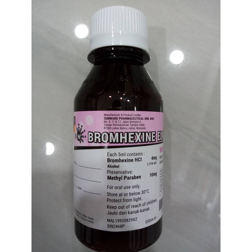 Mucolix / Beacolytic/Bromhexine Elixir Syrup 90ml /120ml (Cair Kahak ...