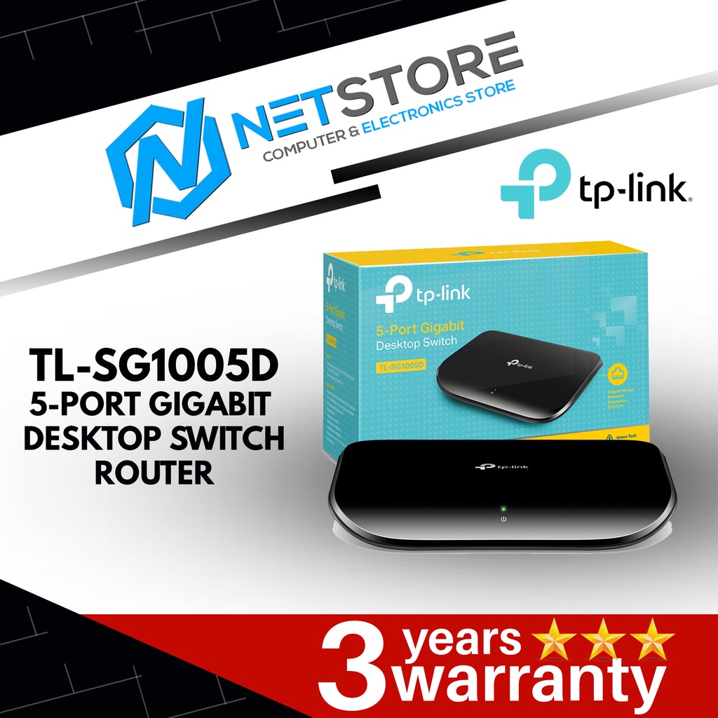 TP-LINK TL-SG1005D 5-PORT GIGABIT DESKTOP SWITCH ROUTER | Shopee Malaysia