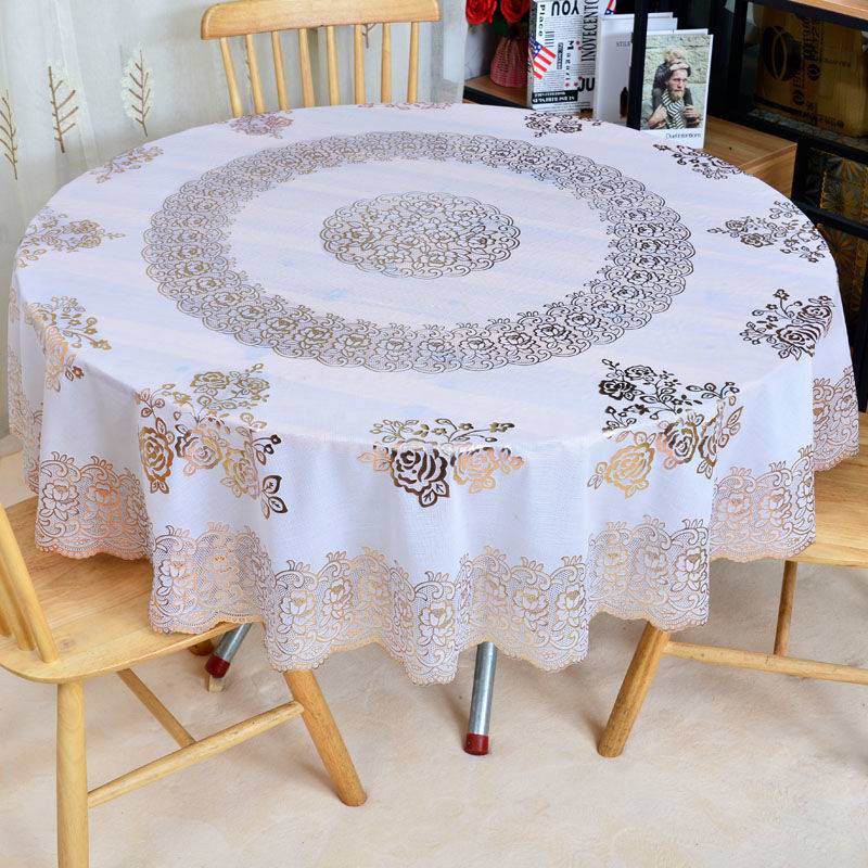 Round Table Cloth Waterproof Oilproof Table Cloth Plastic Lace Dining Table Cloth Thickened Home PVC Tablecloth European Style Shopee Malaysia