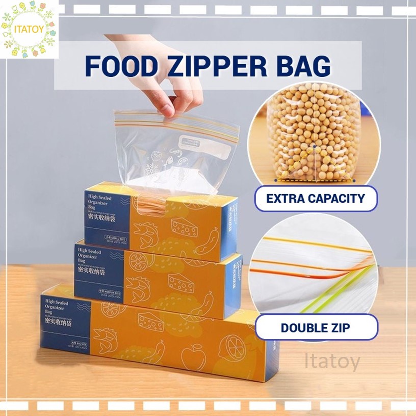 High Sealed Organiser Bag With Zipper Transparent Food Preservation ...