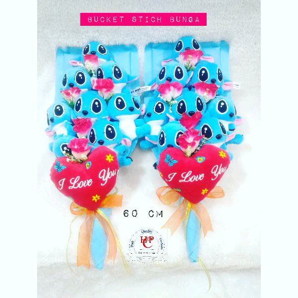 Special flower character stich doll Bucket | Shopee Malaysia