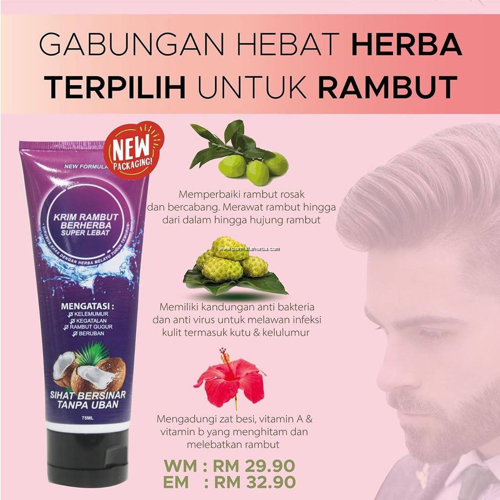 KRIM BERHERBA SUPER LEBAT DHERBS 75ML^ | Shopee Malaysia