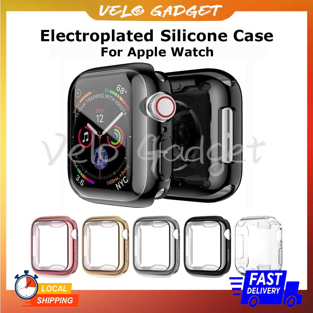 Electroplated Silicone Case For iWatch SE3 / 9 / 8 / 7 / SE2 / 6 / SE ...