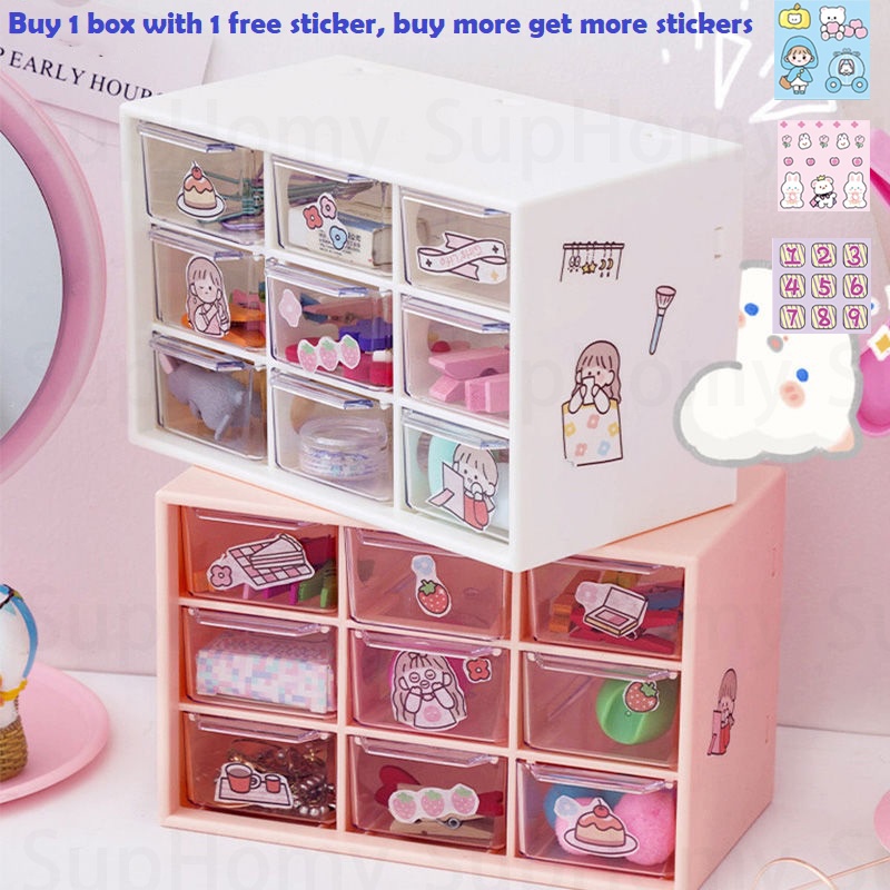 9 mini drawer storage table organizer mini storage box almari mini ...