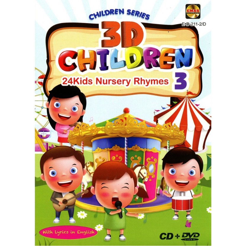 3D Children Kids Sing A Long Songs Vol.3 (CD + DVD) | Shopee Malaysia