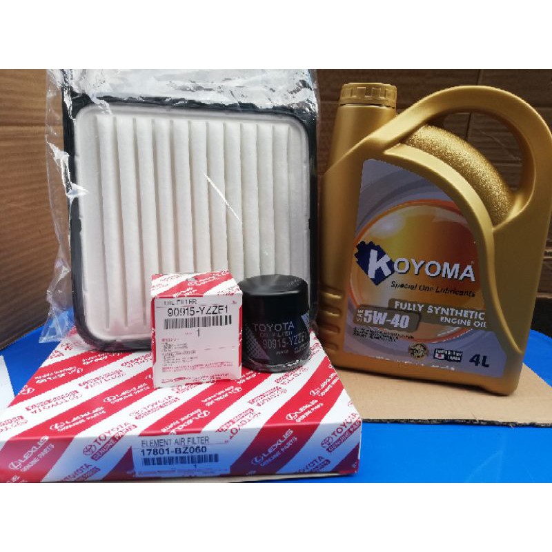 TOYOTA AVANZA 2007year -2015year OIL FILTER + AIR FILTER + KOYOMA 5W40 ...