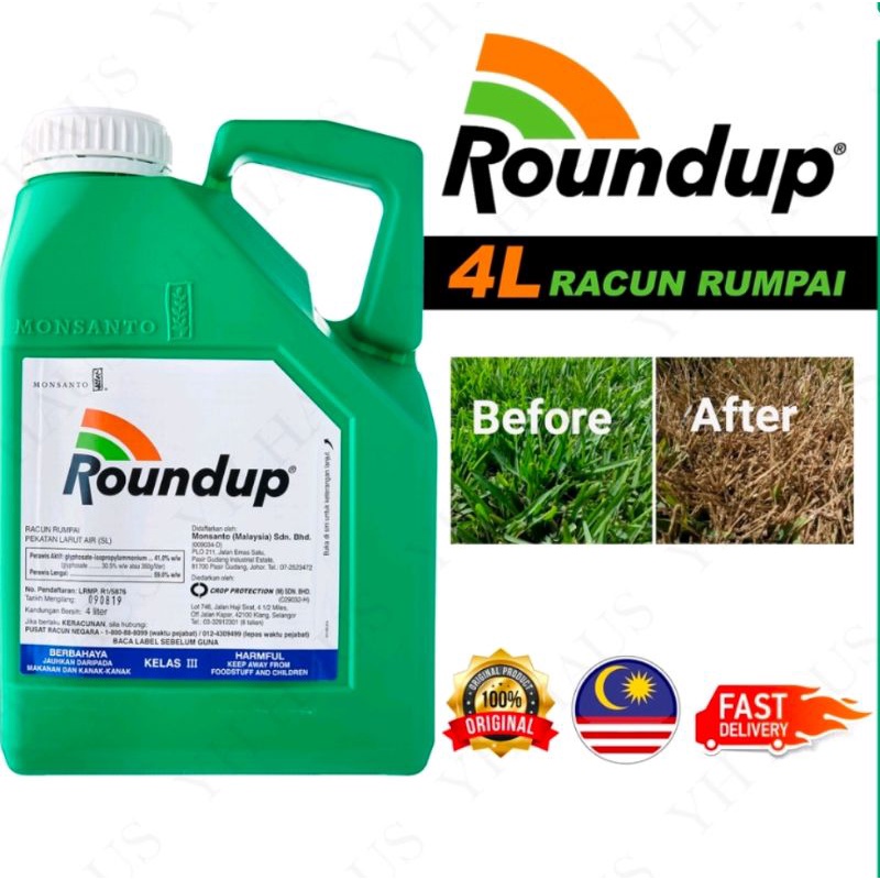 Roundup Racun rumput Roundup Monsanto 4 Liter Glyphosate 41% Herbicide ...