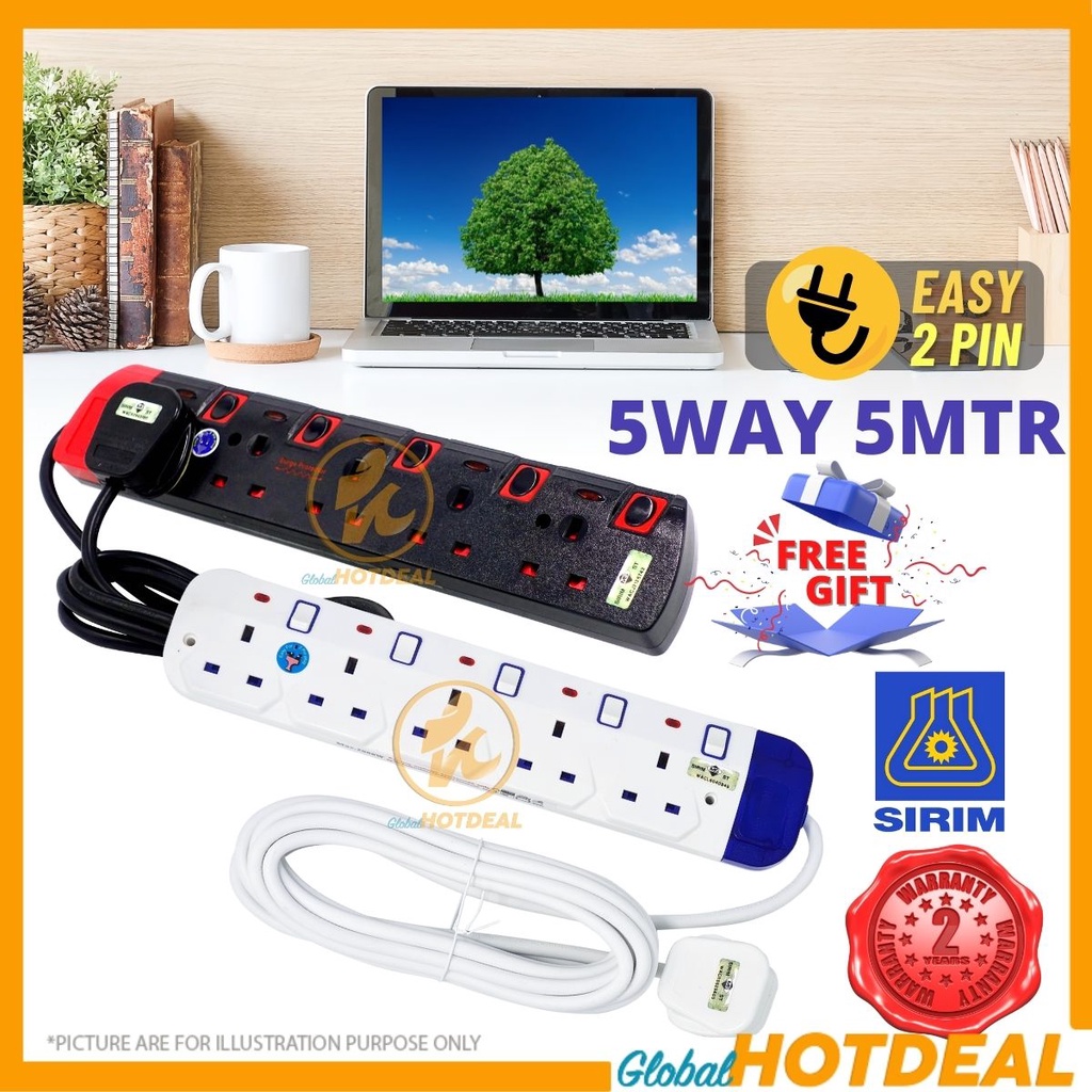 GLOBAL PRO Extension Plug Surge Protector Elektrik Soket Wayar ...