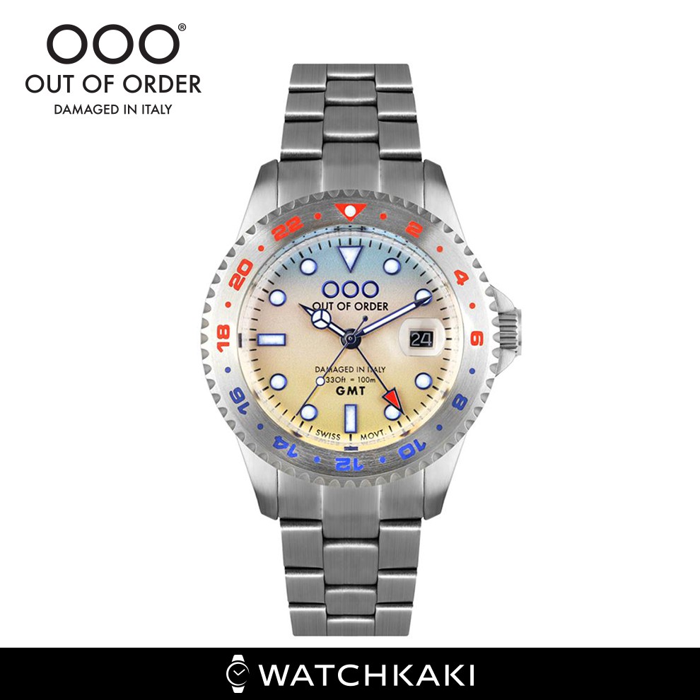 Out Of Order Swiss GMT Men's Stainless Steel Quartz Watch OOO.001-19 ...