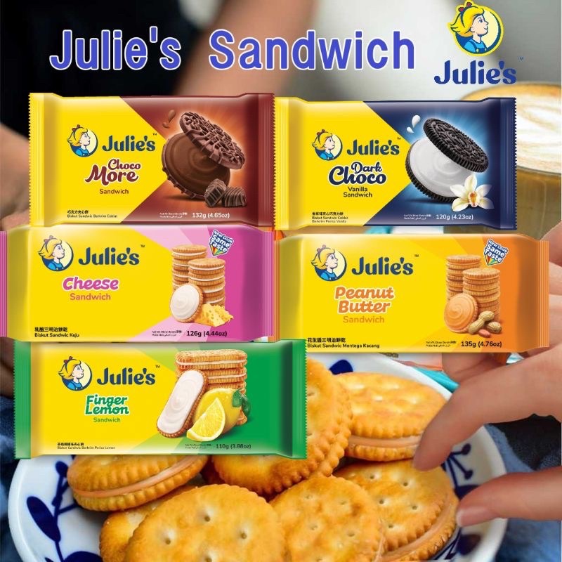 Julie Biscuit Cream Sandwich Peanut Butter Cheese Sandwich Dark Chocolate Lemon Finger Biskut ...