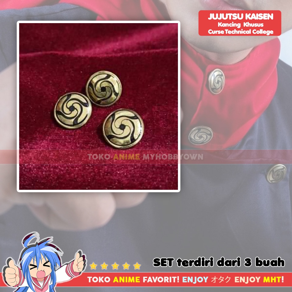 Gold Buttons Set 3pcs For Blazer Jacket Jujutsu Kaisen Itadori Yuji ...
