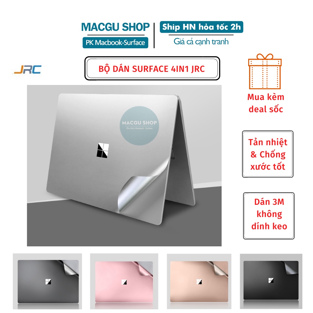 Genuine 4in1 full body sticker set for surface laptop 1/2/3, surface ...