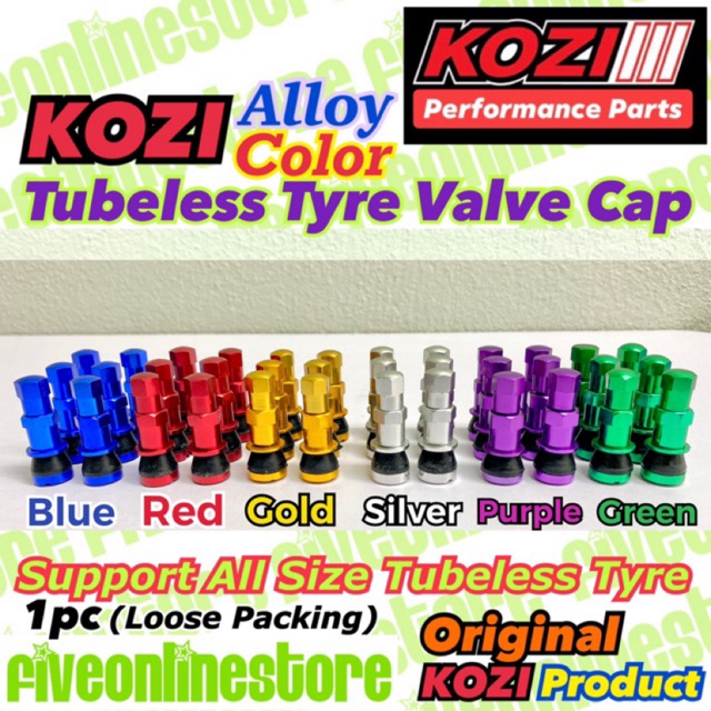 Kozi Racing Color Alloy Tubeless Valve Tyre Valve Kepala Tube Motosikal ...