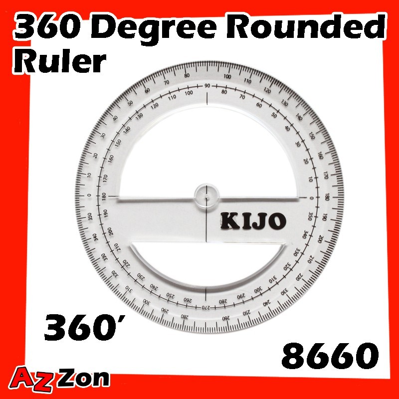8660 360 Degree Rounded Ruler / 360 Protractor Ruler / Pembaris Bulat ...