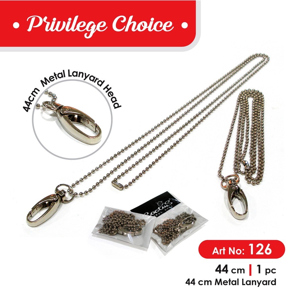 Metal Lanyard / Lanyard Chain / Rantai Gantung / Army Tag Silver Ball ...