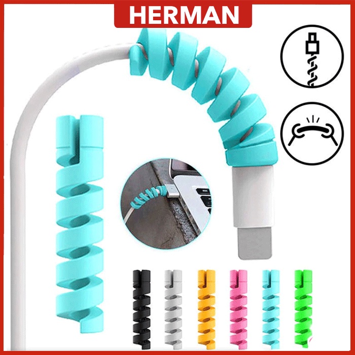 HERMAN Cable Charger Earphone Handsfree Protector Wire Data Spiral ...