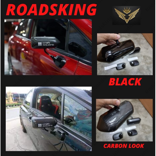 CRAFT SQUARE SIDE MIRROR ORIGINAL CARBON FIBER WIRA WAJA SAGA ISWARA ...