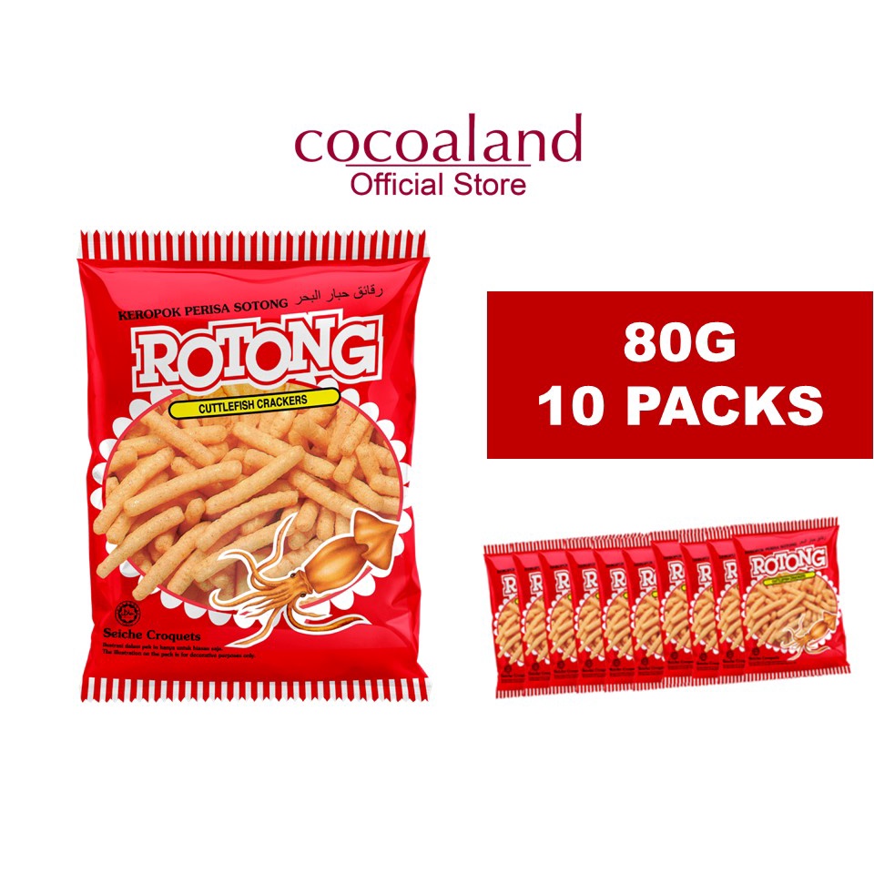 Rotong Cuttlefish Cracker (80g x 10 Packs) | Shopee Malaysia