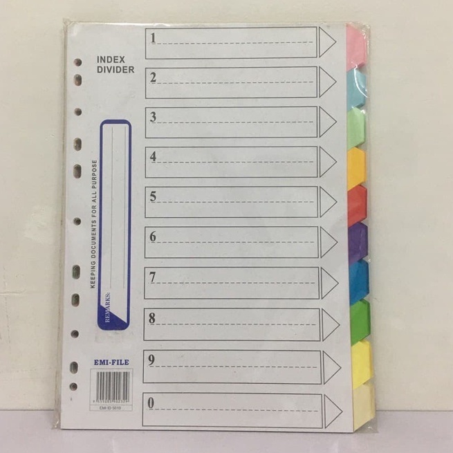 INDEX DIVIDER 10 COLOUR 50PCS/PACK | Shopee Malaysia