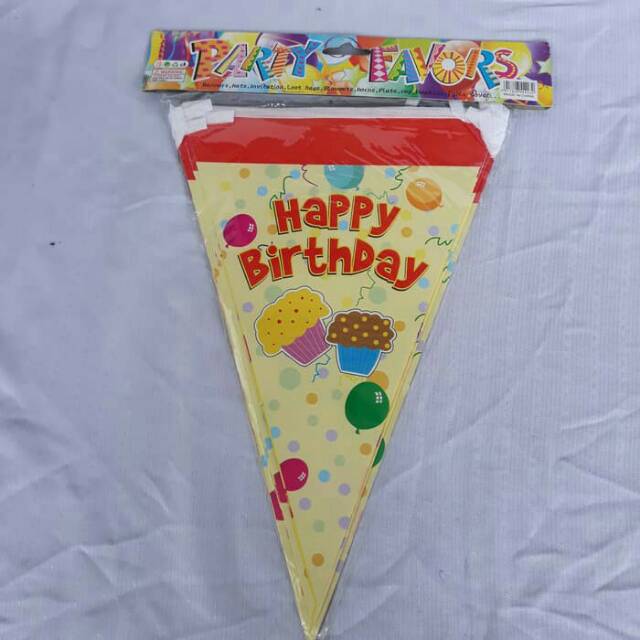 Marmon, HBD Flag happy Triangle Birthday Supplies HBD Flag | Shopee ...